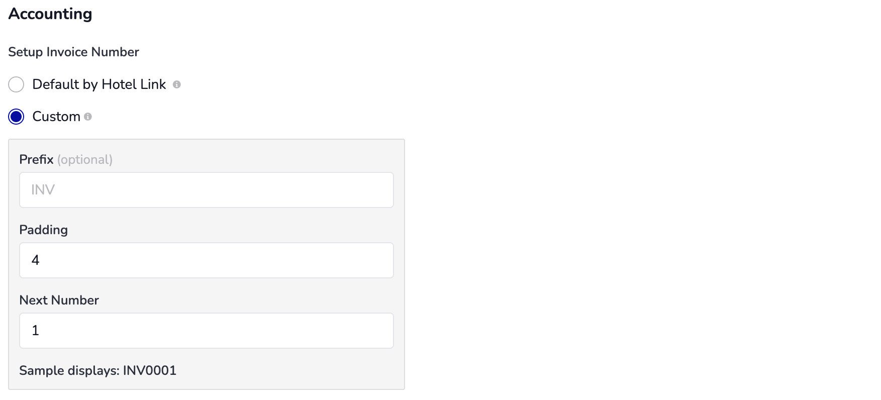 Customizing invoice numbers