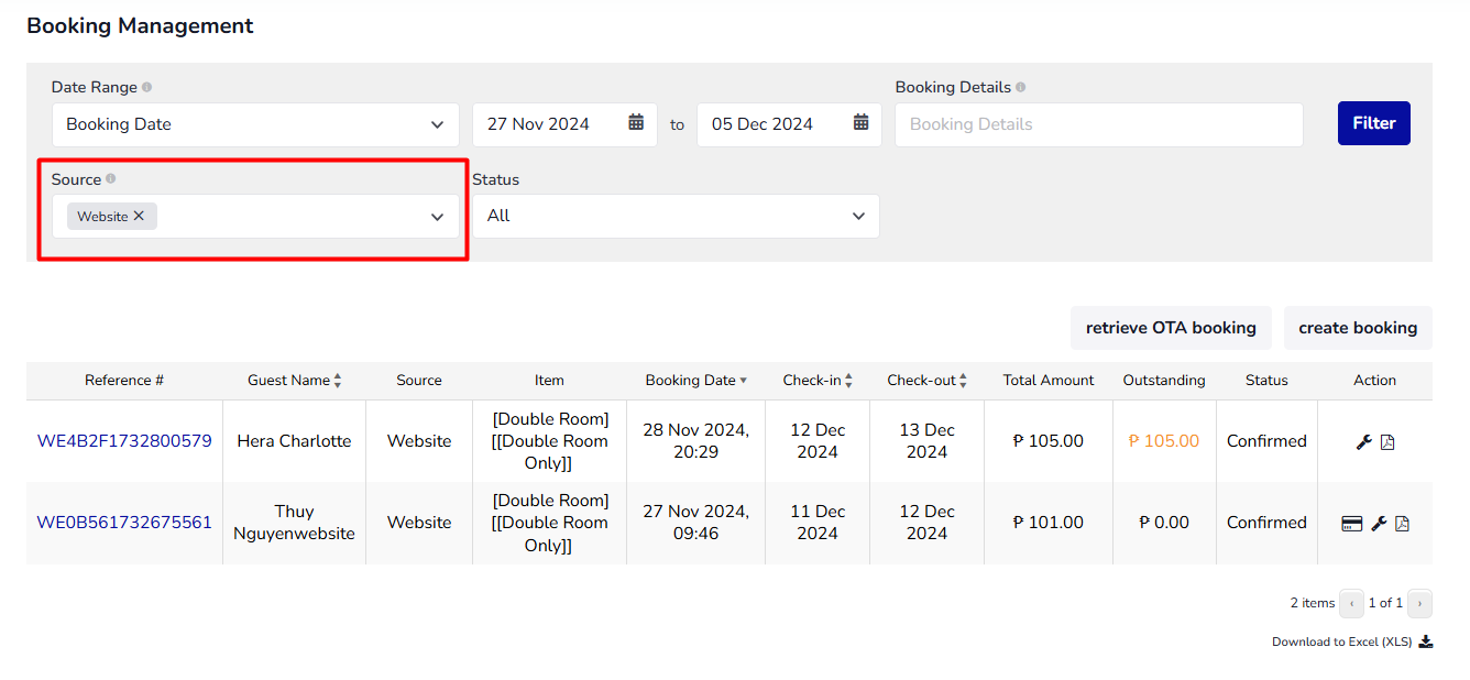 Booking management overview