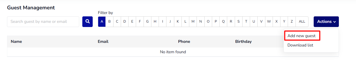 How to create a profile in the Guest Management?