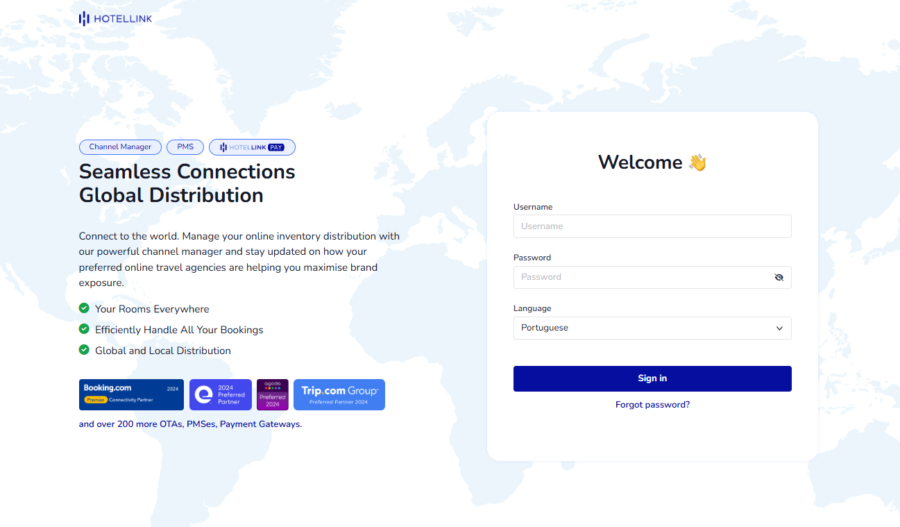 Como fazer login no Hotel Link Extranet