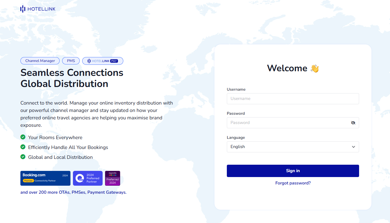 How to log in Hotel Link Extranet