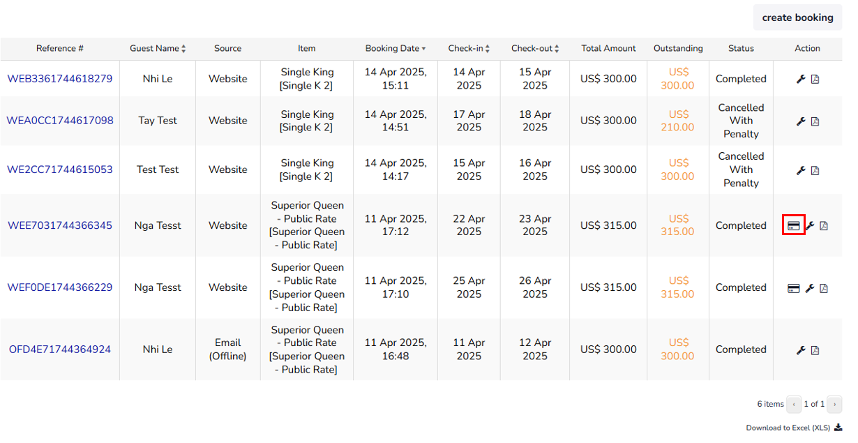 Booking management overview