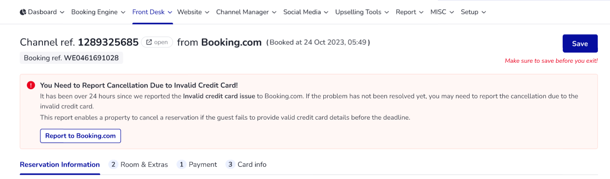 How to report issues with bookings from Booking.com?